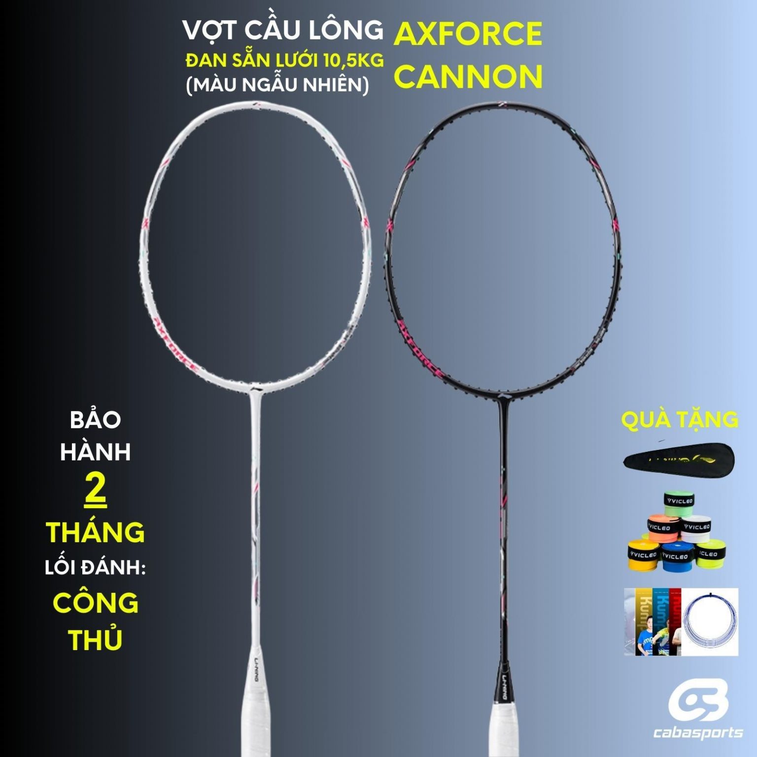 Vợt cầu lông Lining Axforce Cannon Trắng Đen